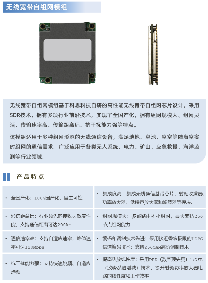 CS03无线宽带自组网模组_深圳市科思科技股份有限公司